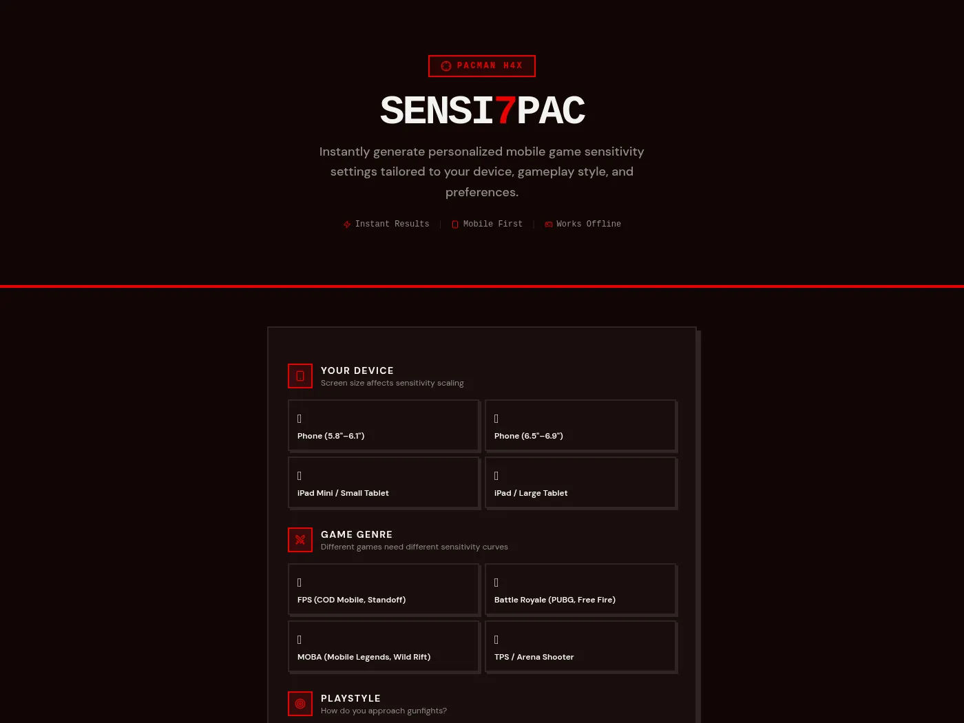 SENSI7PAC Sensitivity Finder