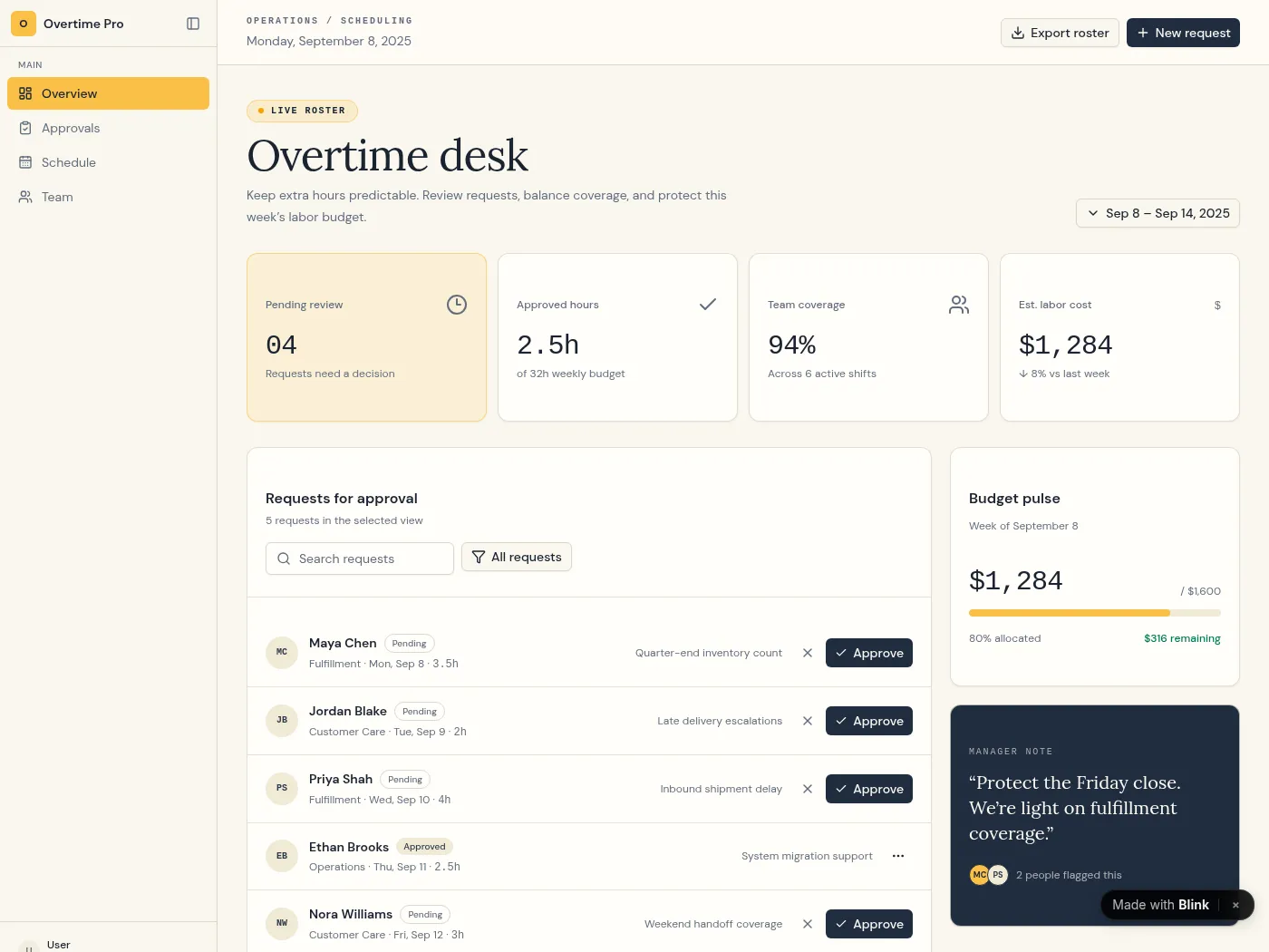Overtime Scheduler Pro