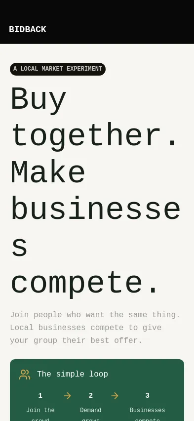 Bidback Experiment App