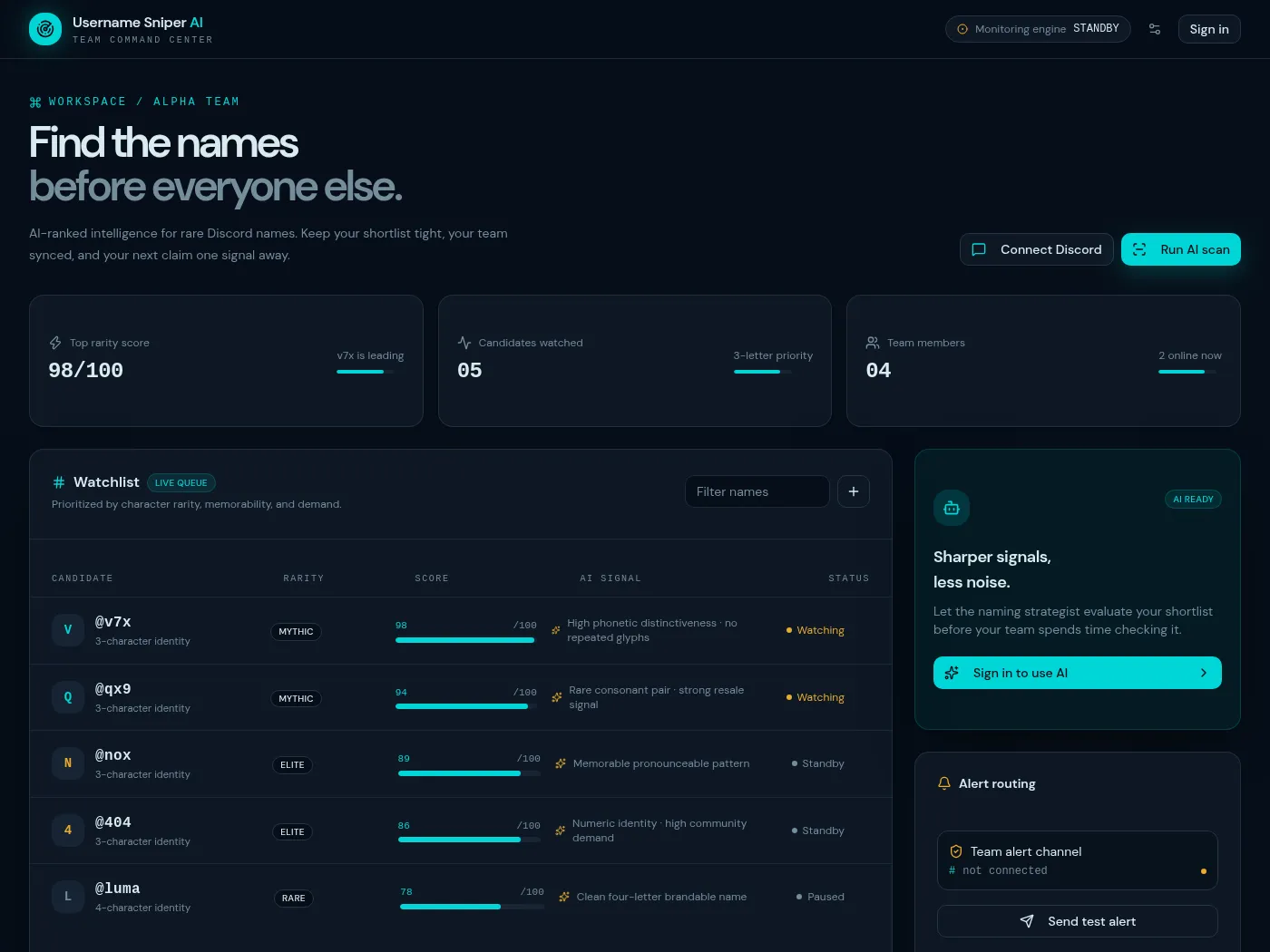 Username Sniper AI