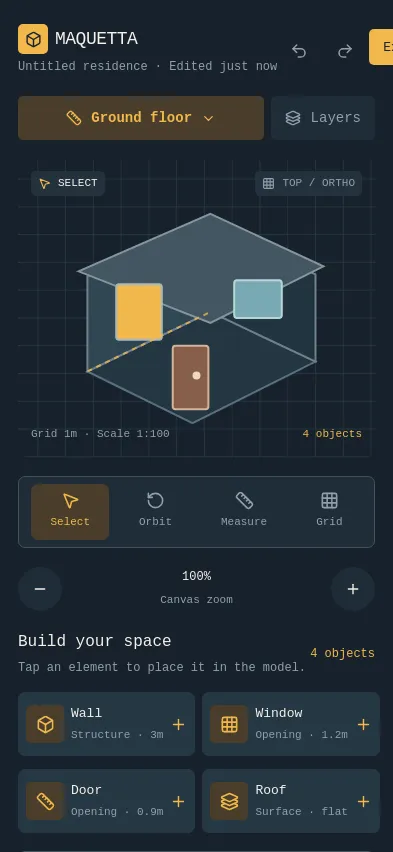 Mobile 3D Maquette Creator