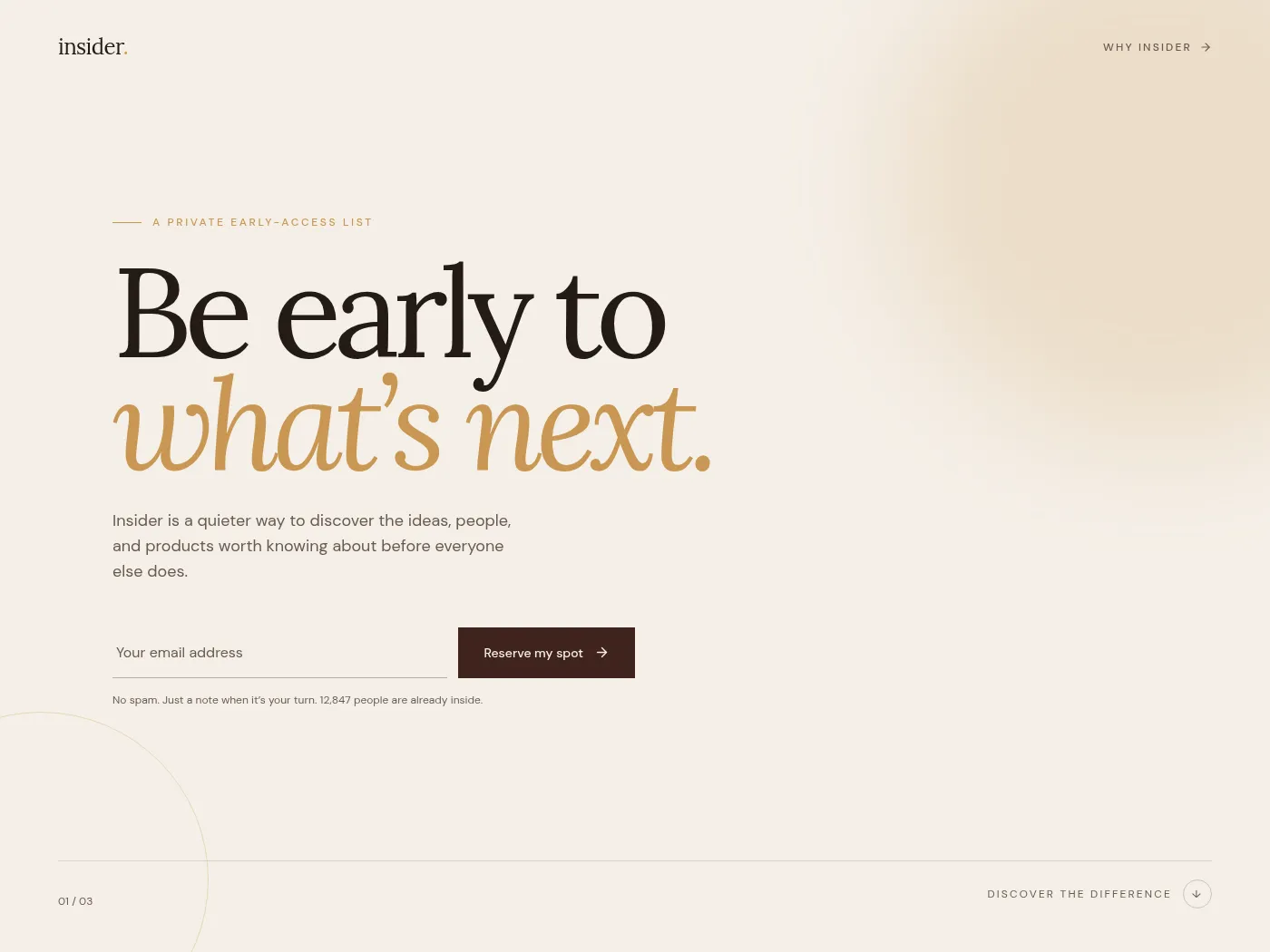 Insider Waitlist Site