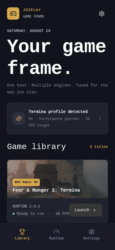 JoiPlay Game Engine Host