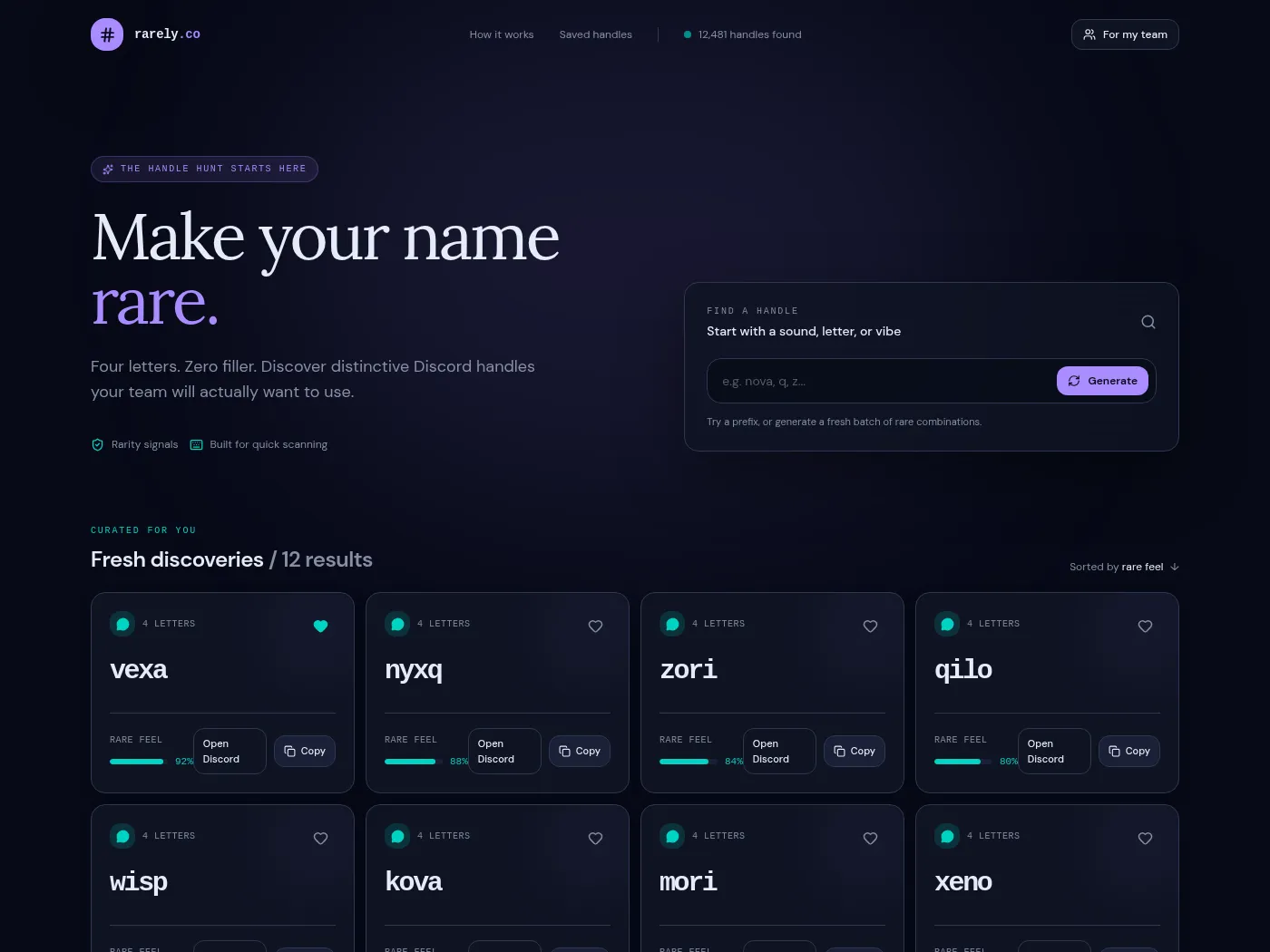 Rare Discord Handle Finder
