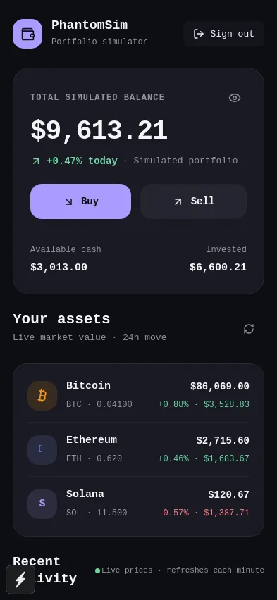 PhantomSim Wallet