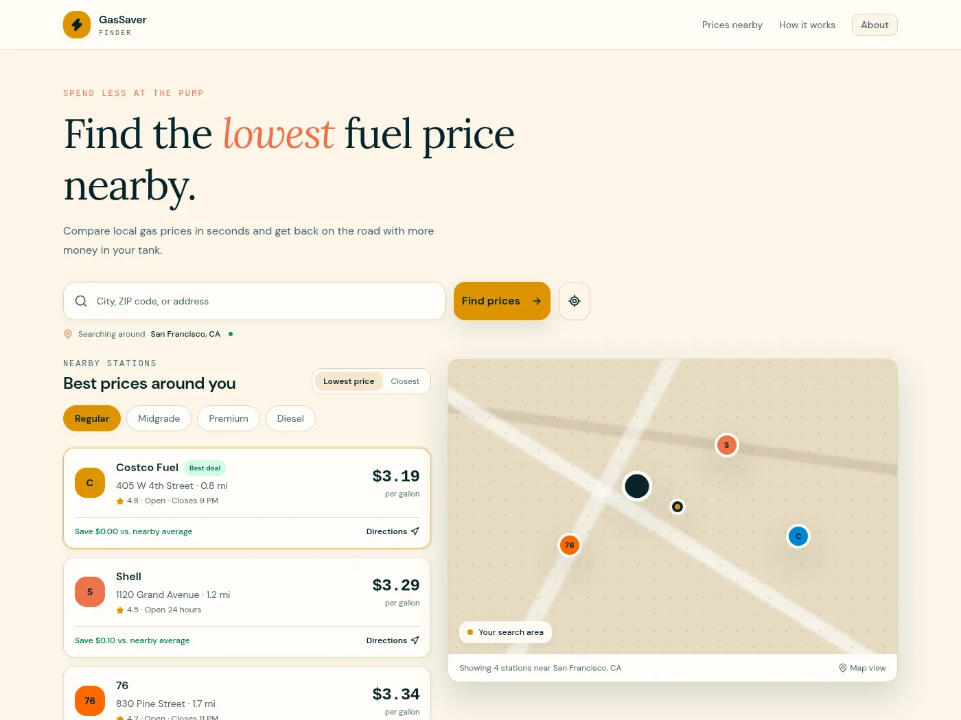 GasSaver Finder