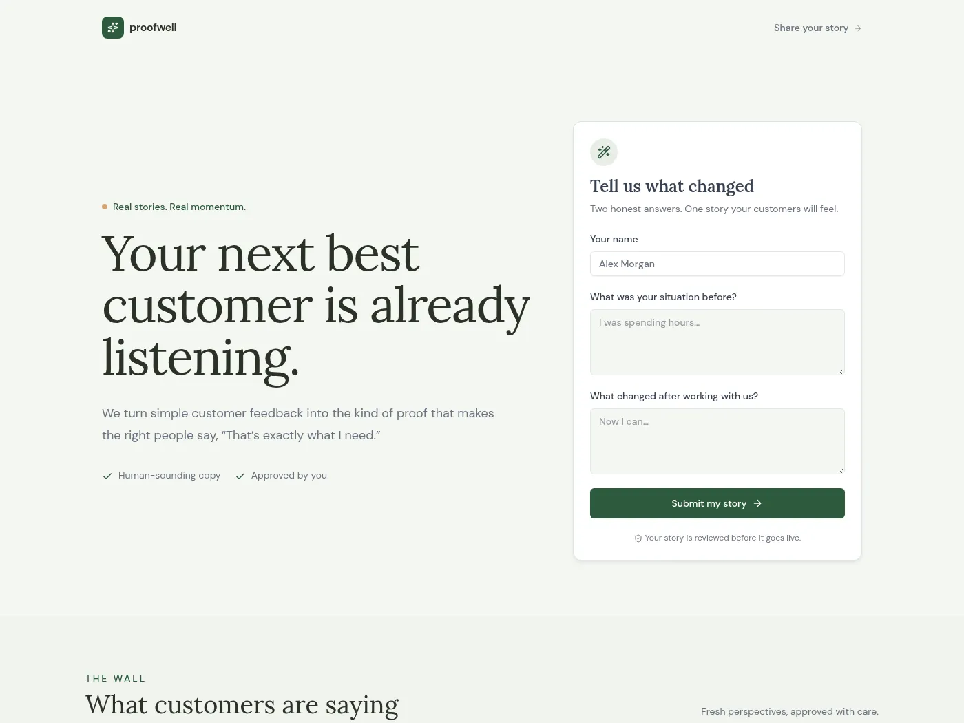 AI Testimonial Wall