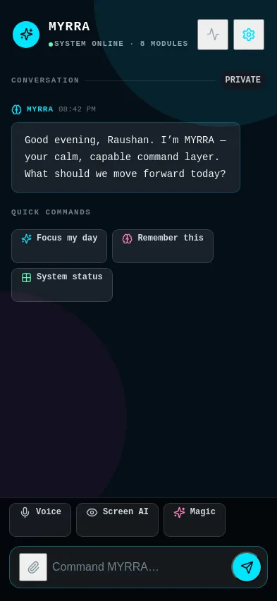 MYRRA Mobile AI Assistant