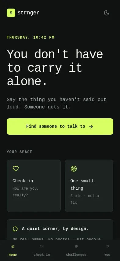 Strnger Peer Support App