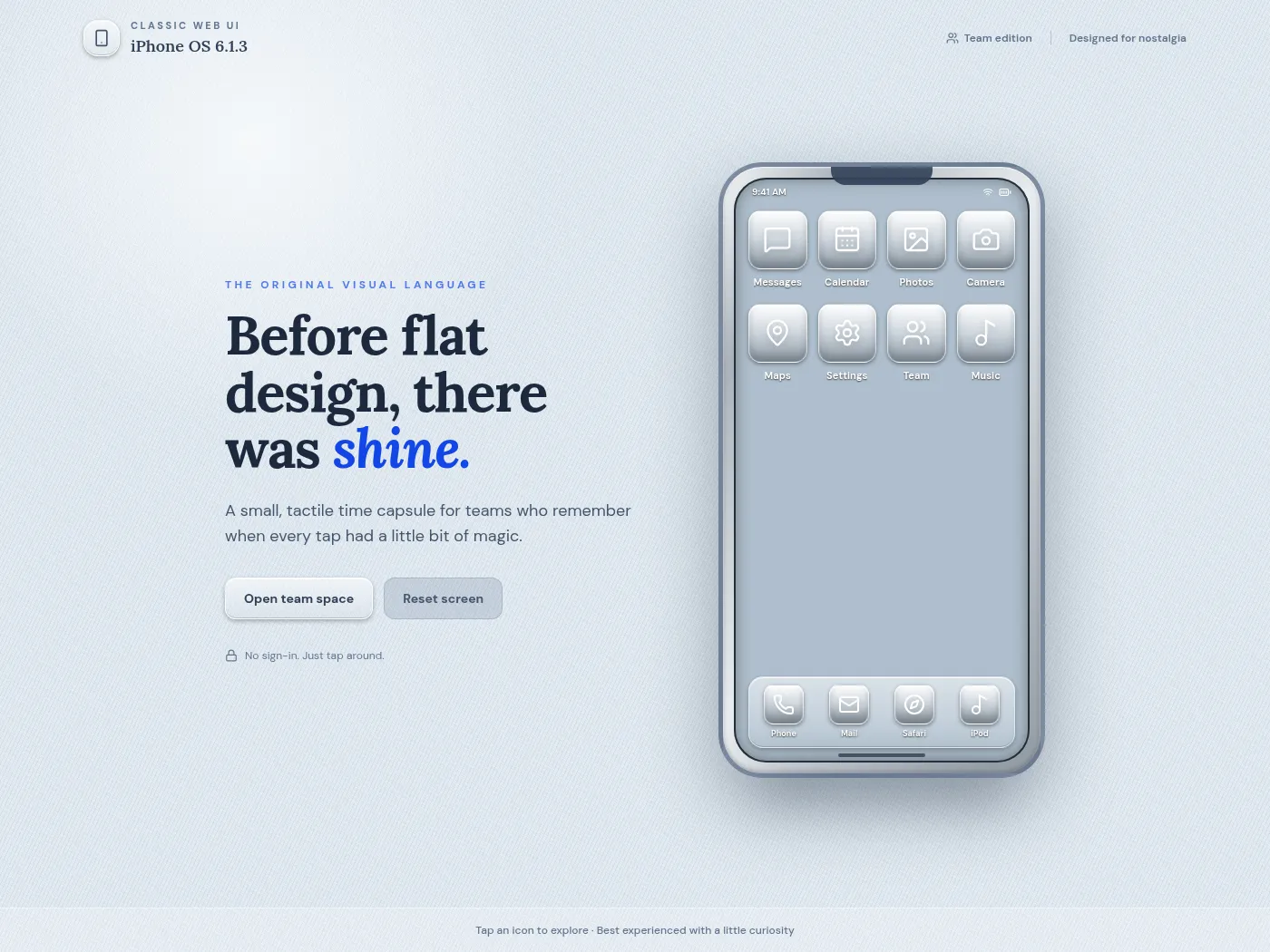 Classic iOS 6 Web UI
