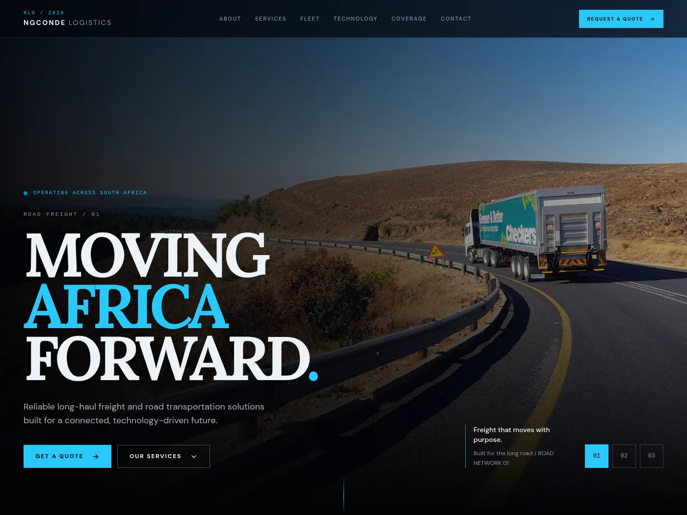 Ngconde 3D Logistics Website