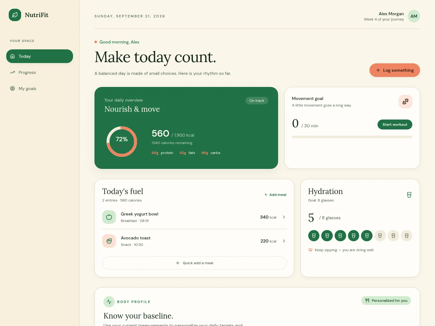 NutriFit Daily Tracker