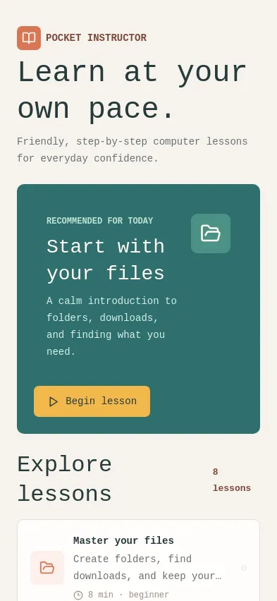 Pocket Computer Instructor