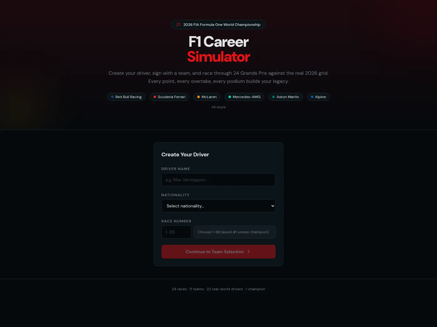 F1 Career Simulator