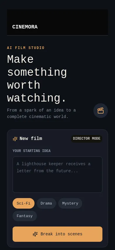Cinemora AI Studio Mobile