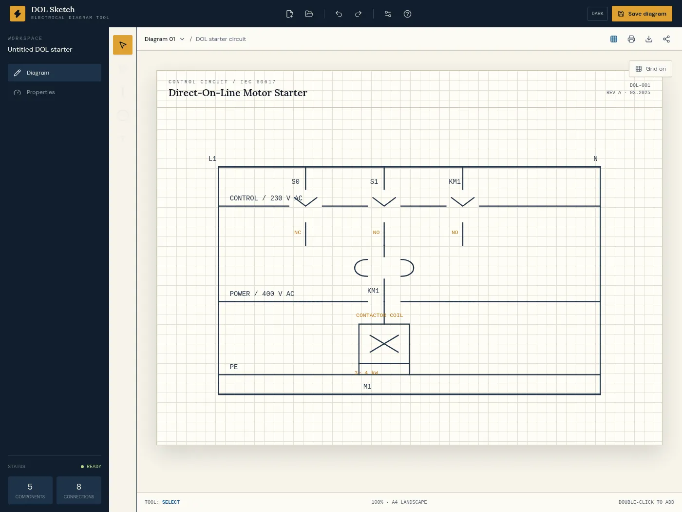Simple DOL Diagram Tool