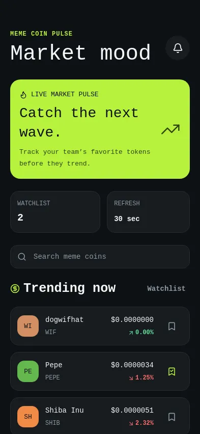 Meme Coin Pulse