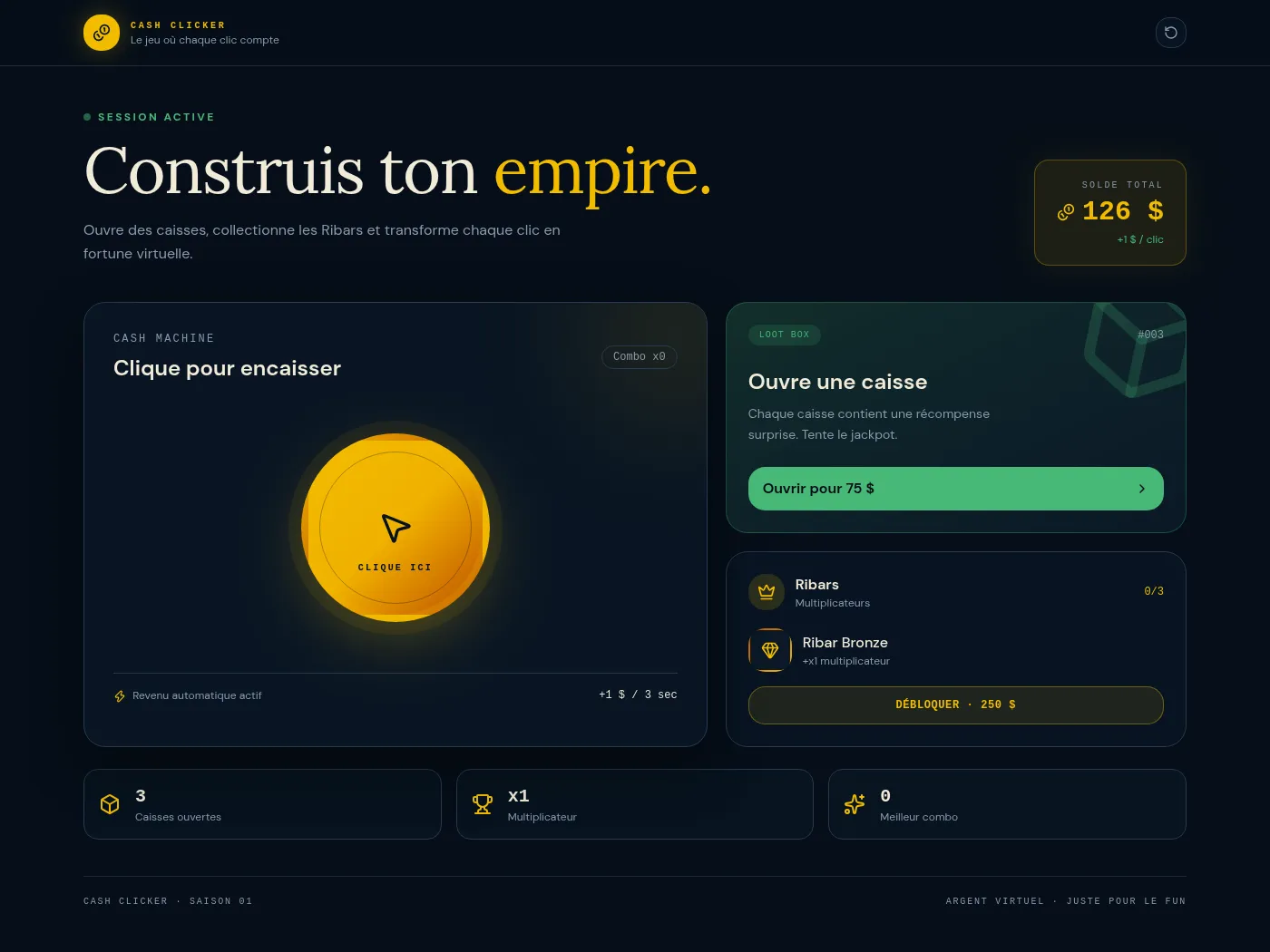 Cash Clicker Game