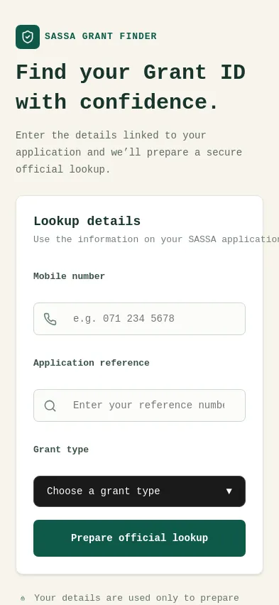 SASSA Grant Finder