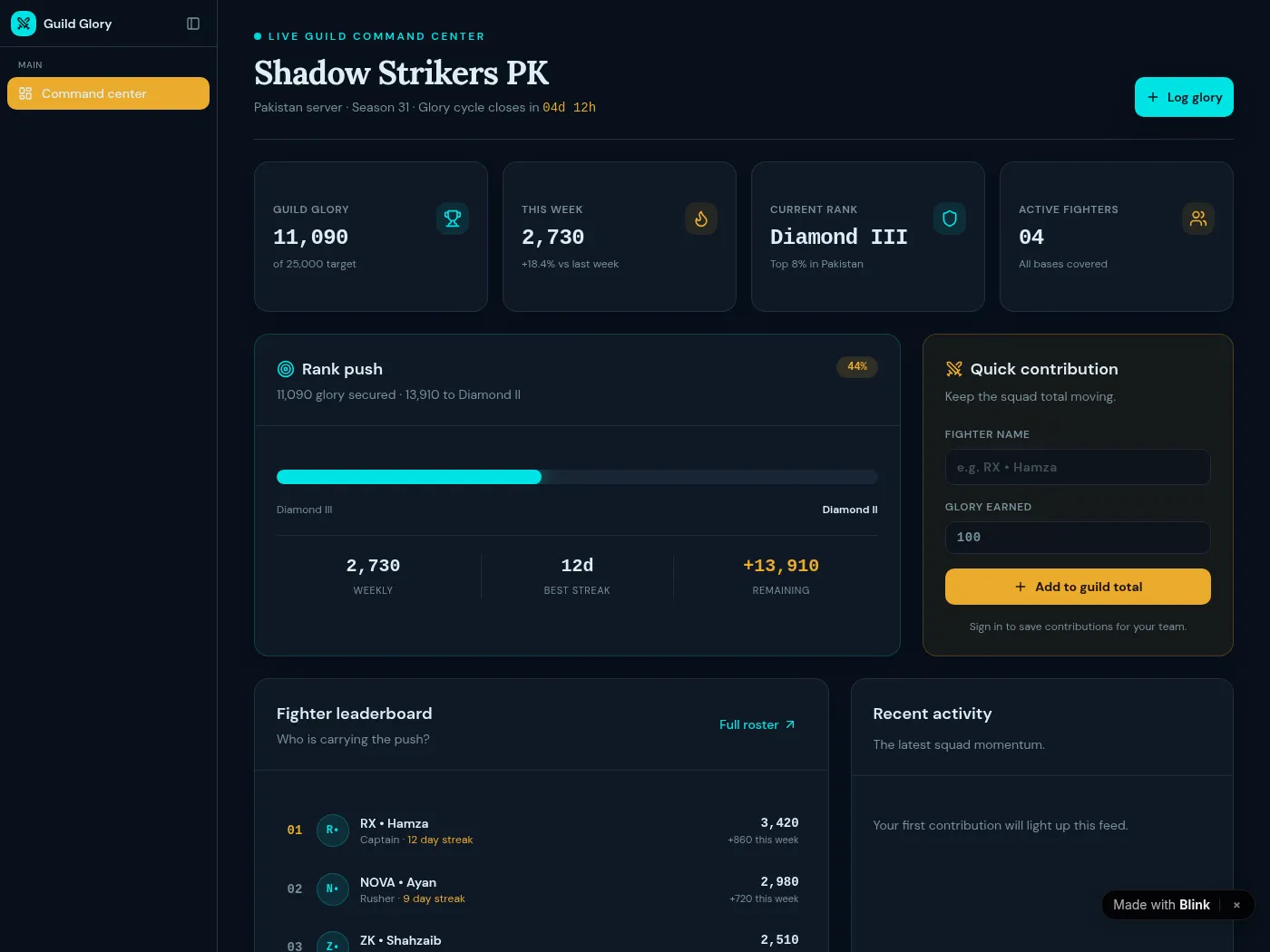 Guild Glory Tracker