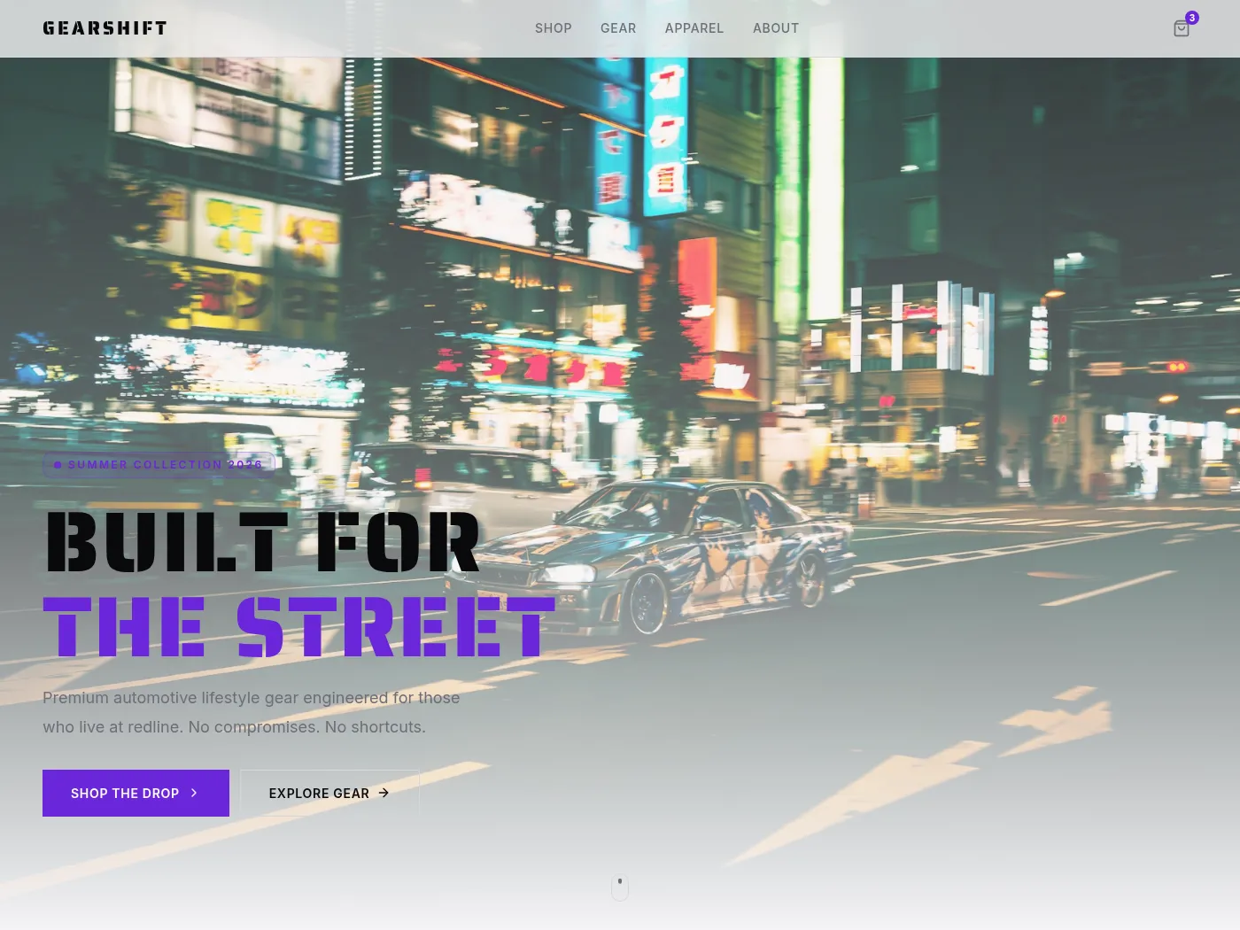 GearShift E-Commerce UI