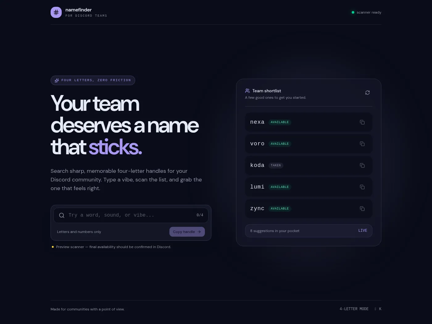 Discord Name Finder