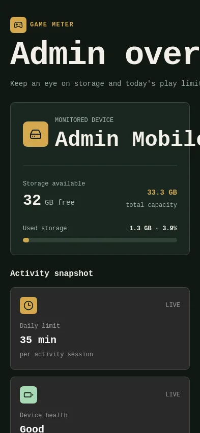 Game Meter Admin Mobile