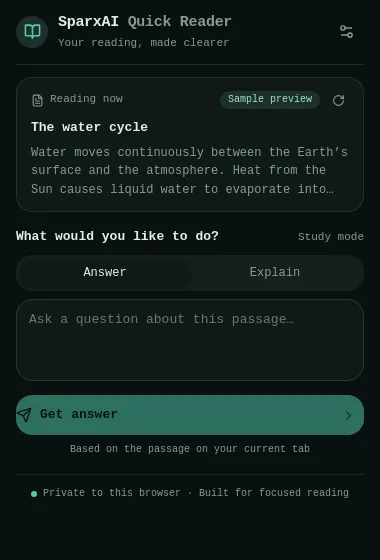 SparxAI Quick Reader