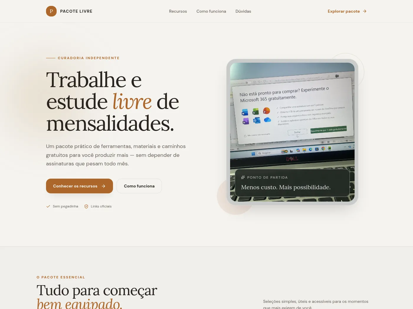 Pacote Livre Recursos