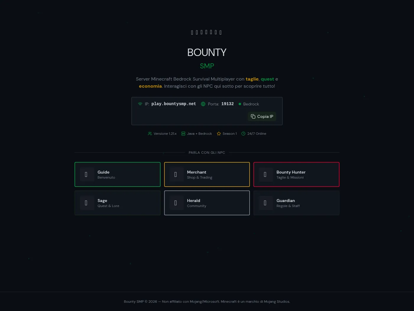 Bounty SMP Lobby Web
