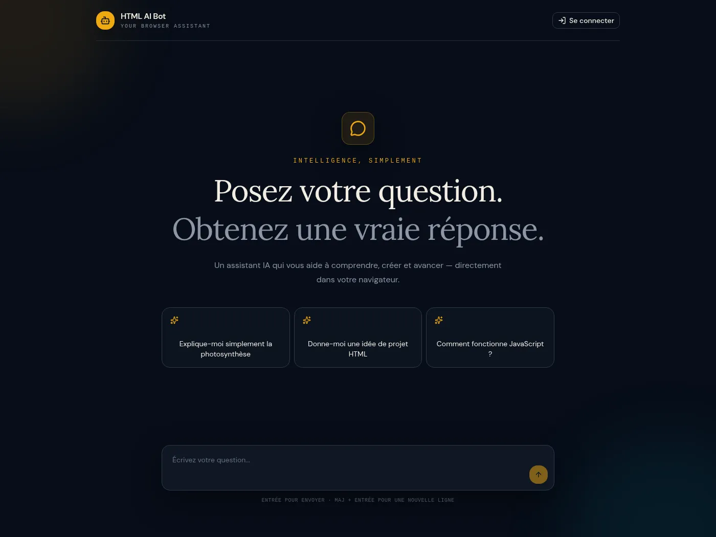 HTML AI Question Bot
