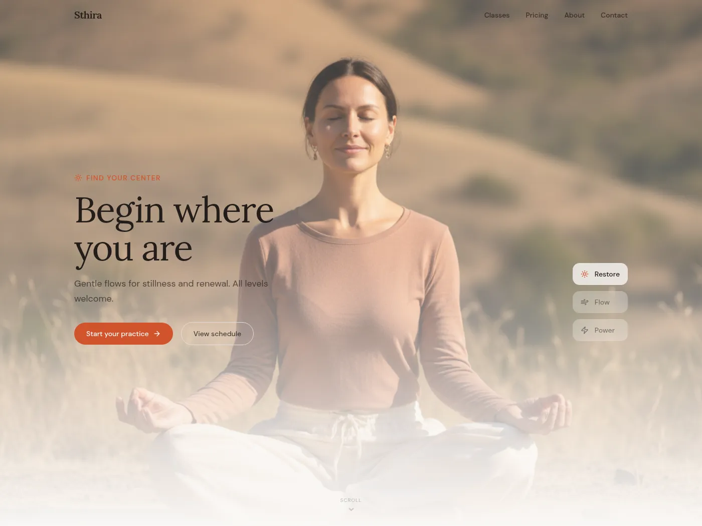 Yoga Studio Landing