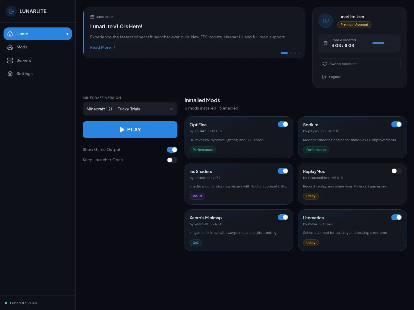 LunarLite Launcher