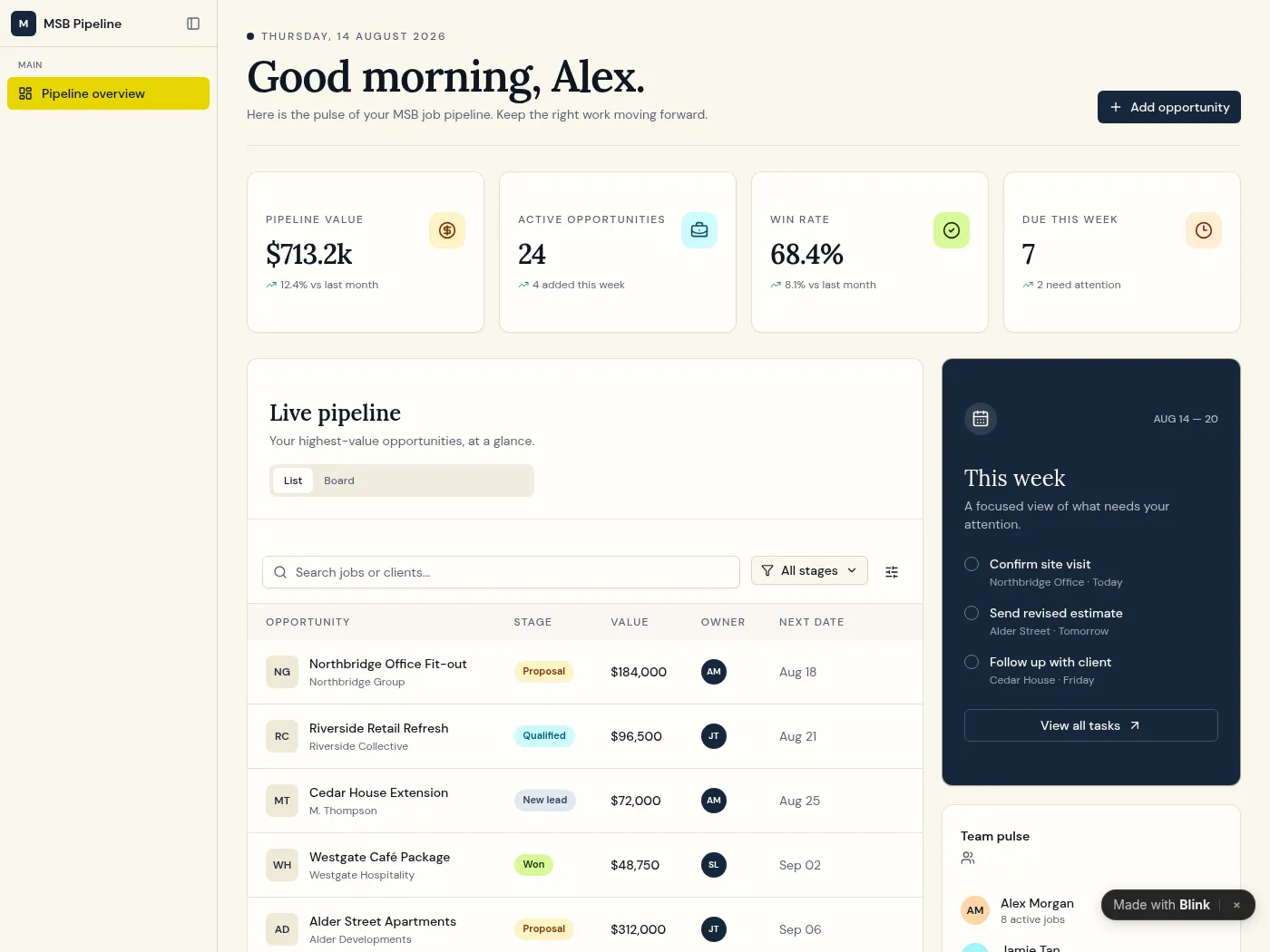 MSB Pipeline Tracker