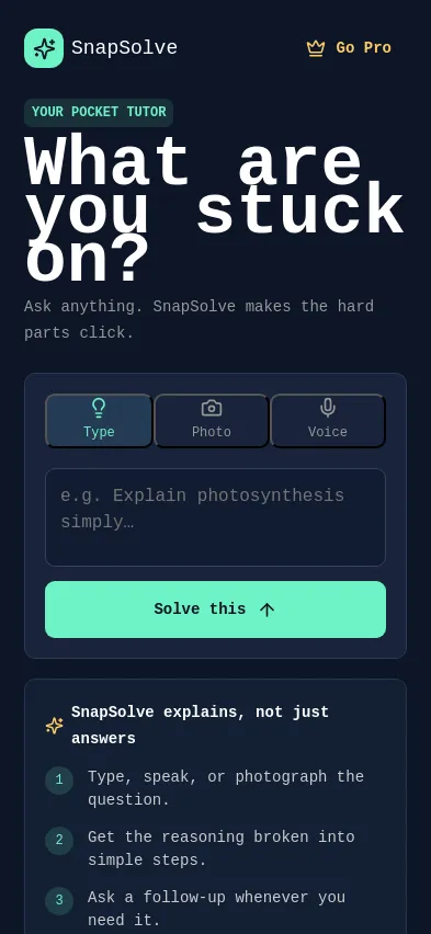 SnapSolve AI Helper