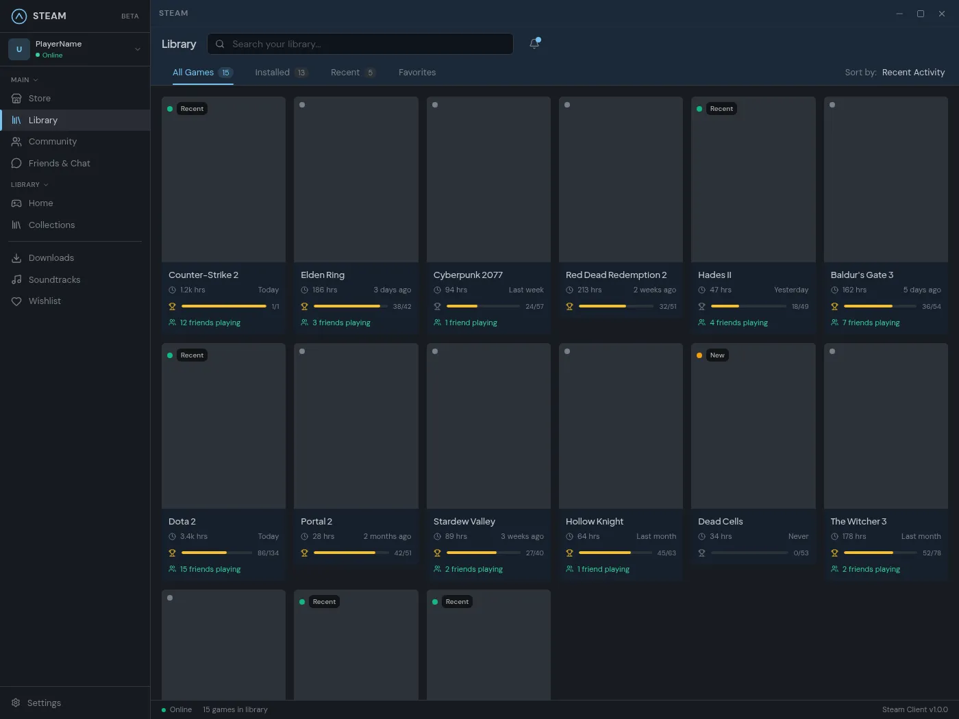 Steam Client Replica