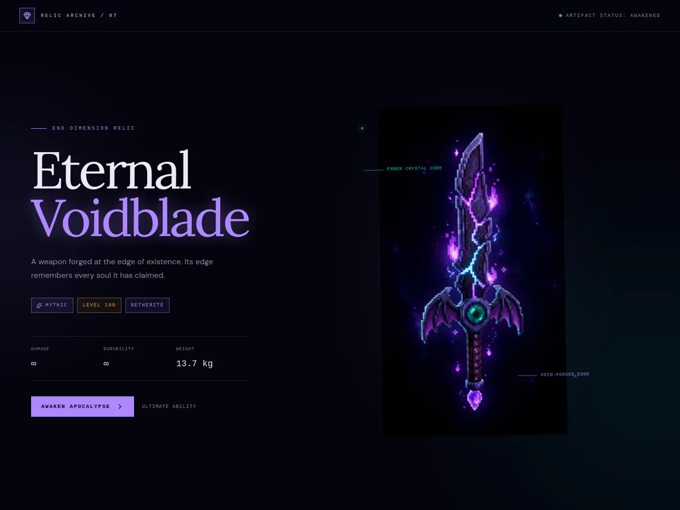 Eternal Voidblade Showcase