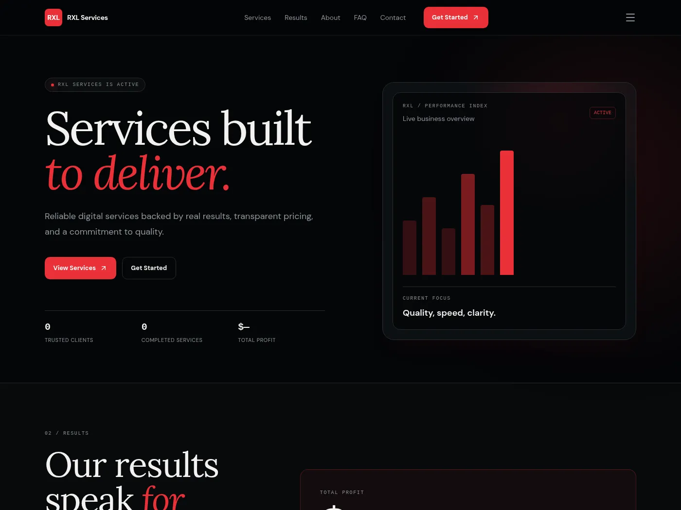 RXL Services Pro Site