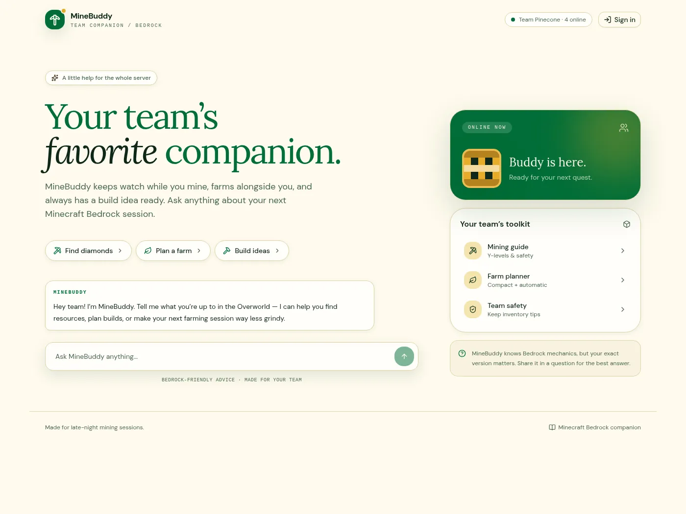 MineBuddy AI Companion