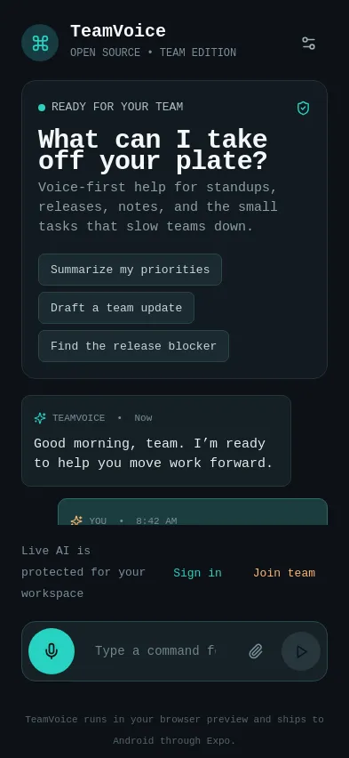 TeamVoice AI Assistant