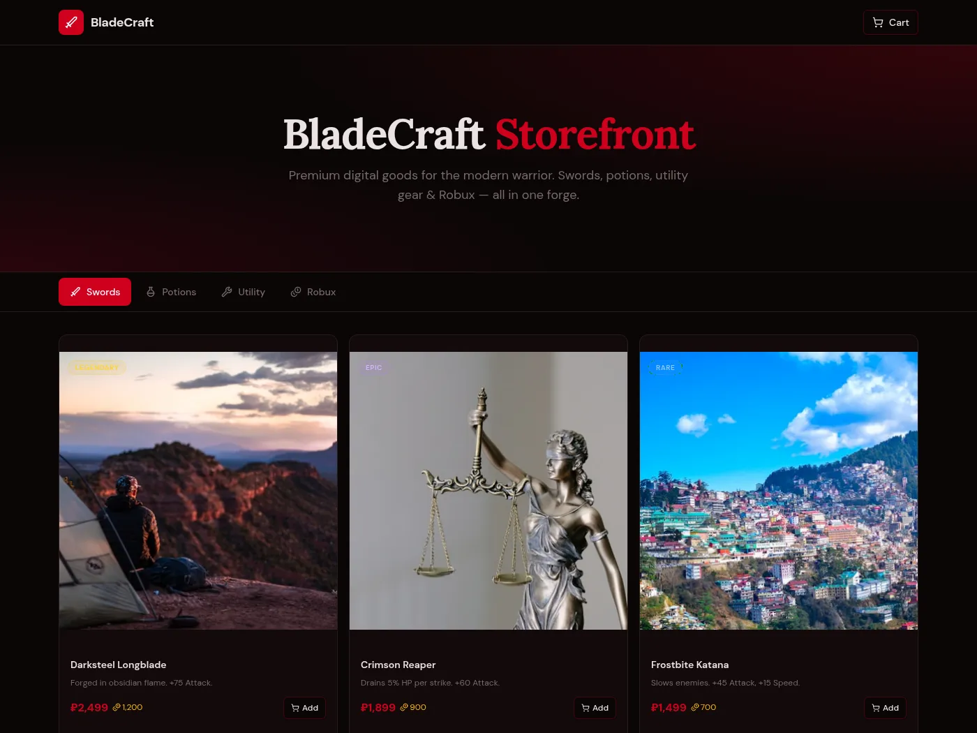 BladeCraft Storefront