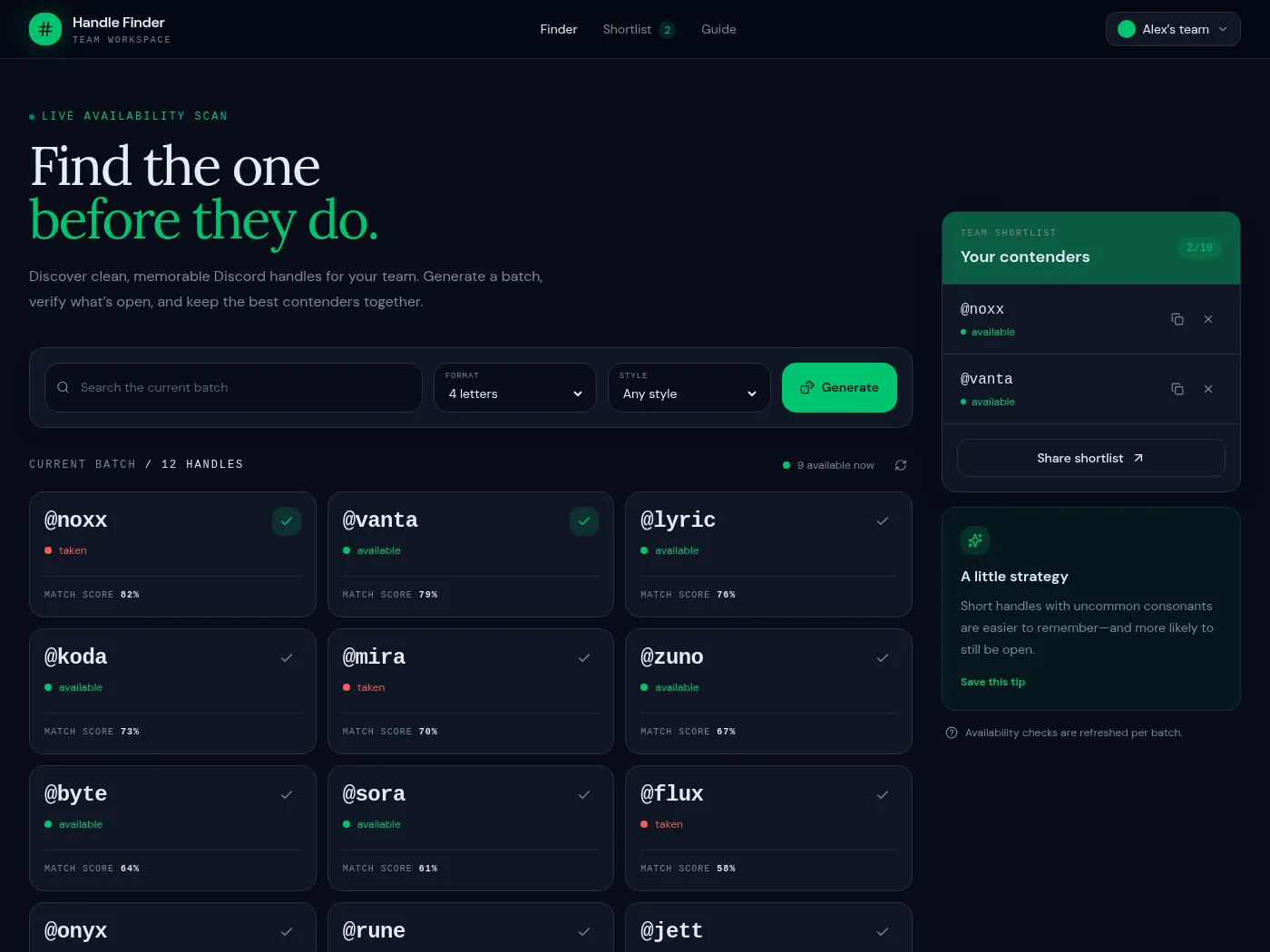 Discord Handle Finder