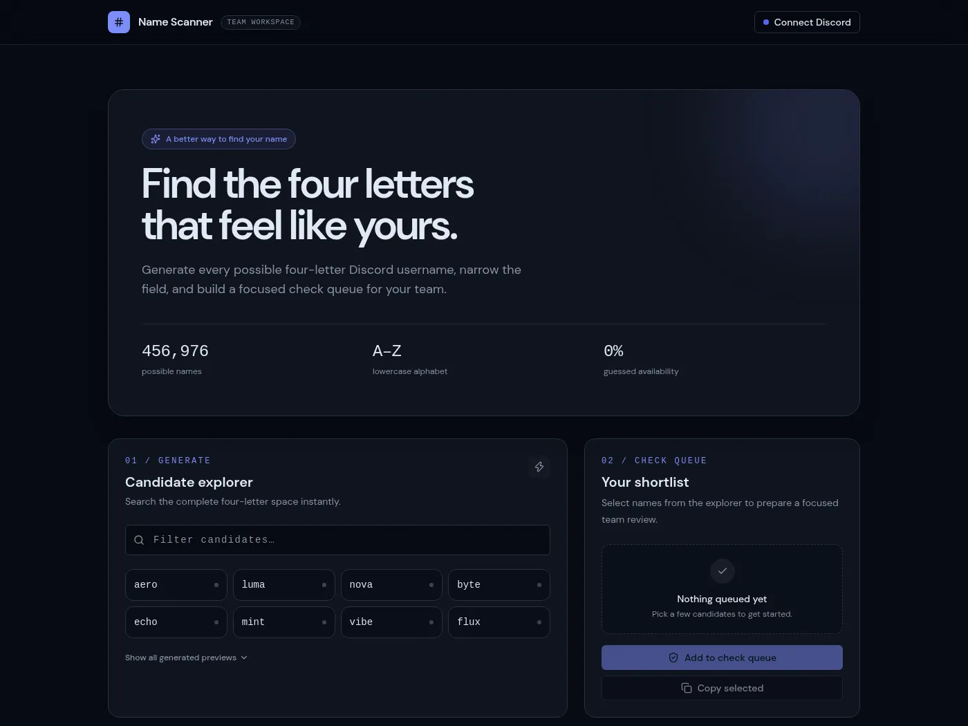 Discord Name Scanner