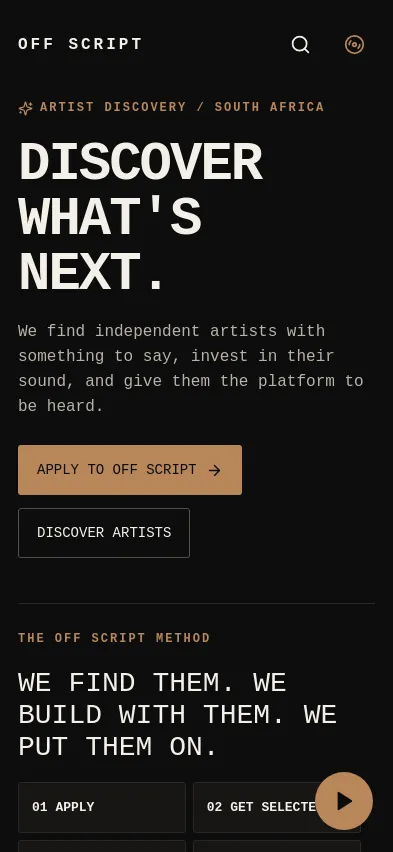 OFF SCRIPT Artist Platform