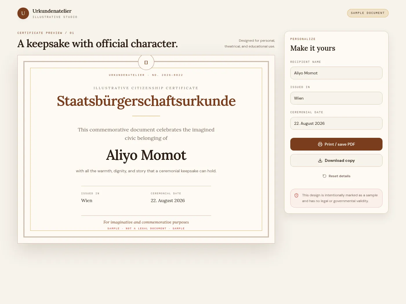 Official Certificate Generator