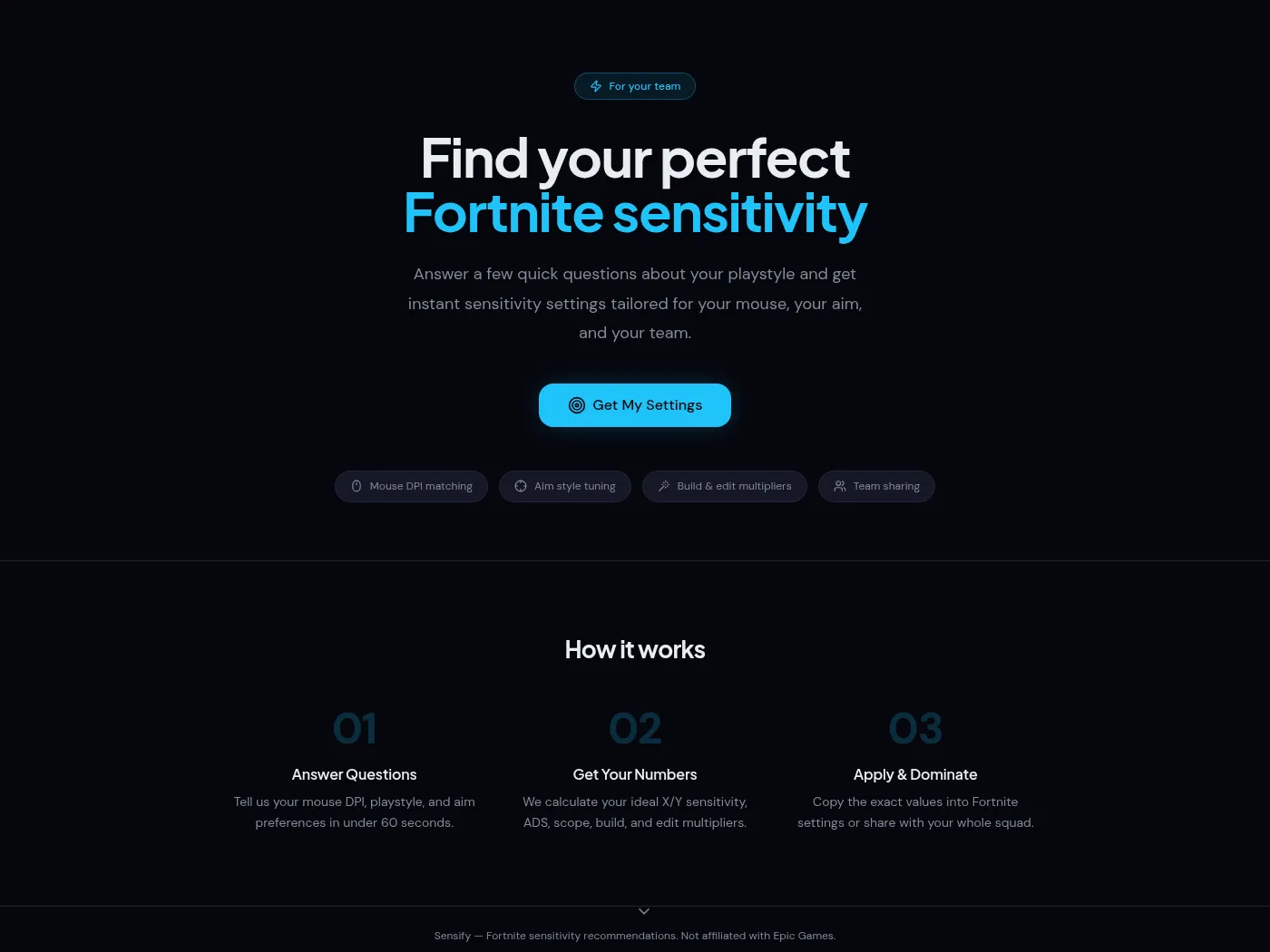 Sensify Fortnite Settings