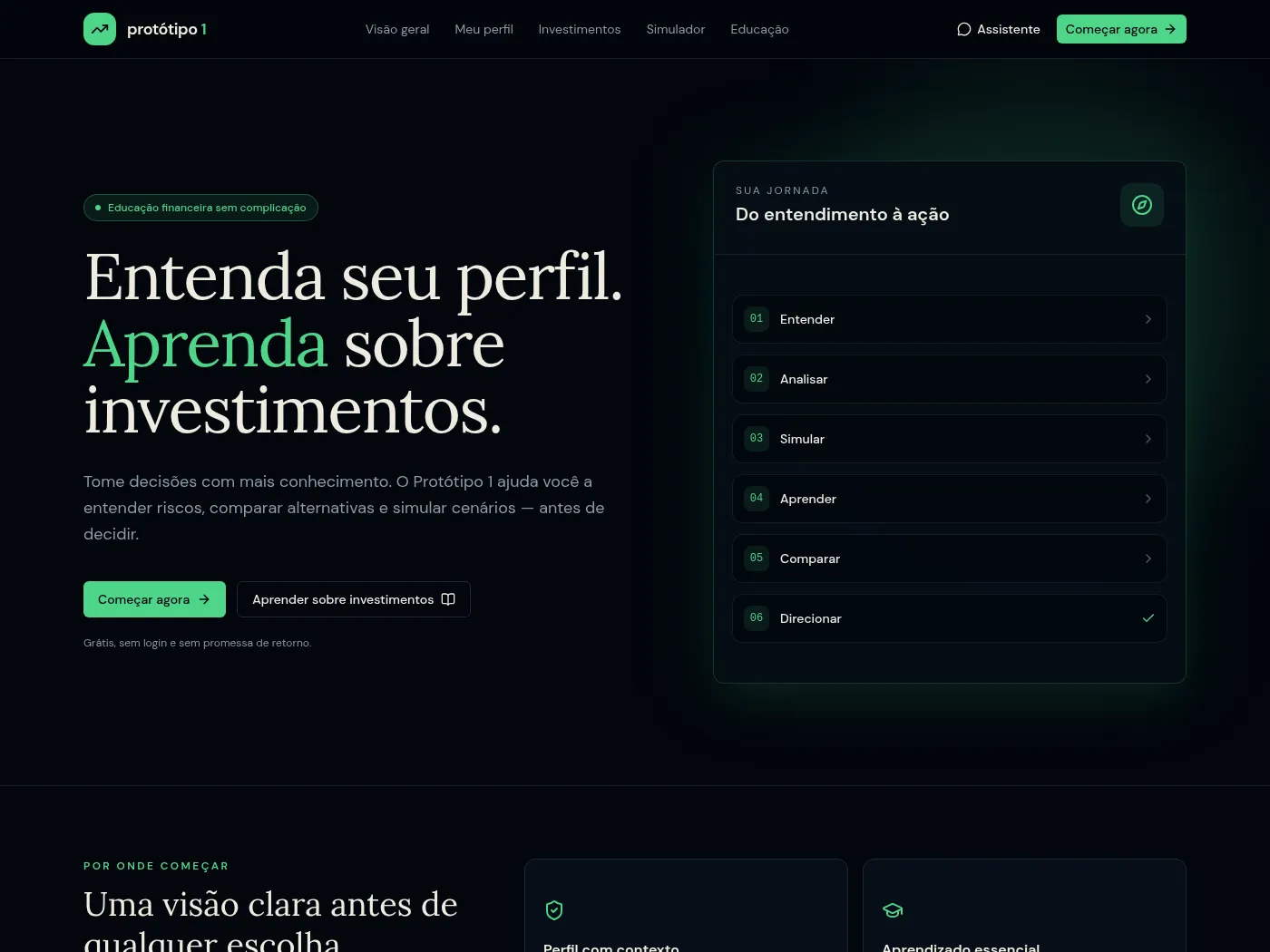 Protótipo 1 Investimento Edu