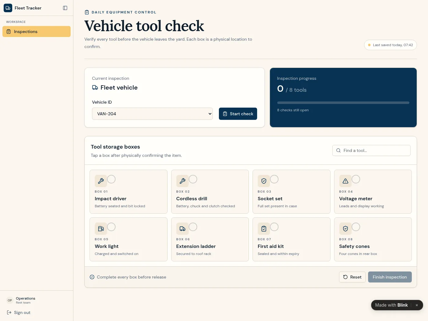 Fleet Tool Tracker