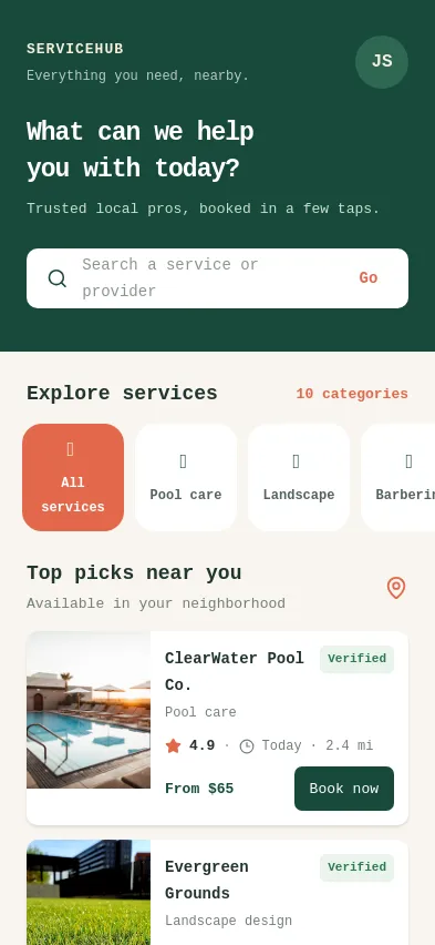 ServiceHub Mobile