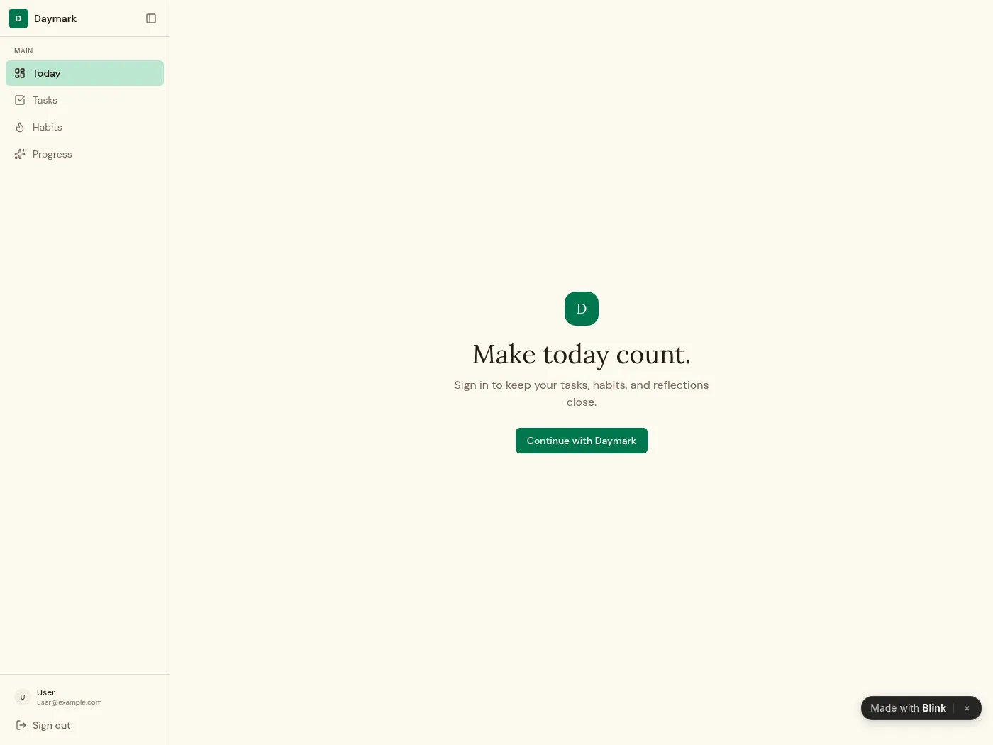 Daymark Productivity App